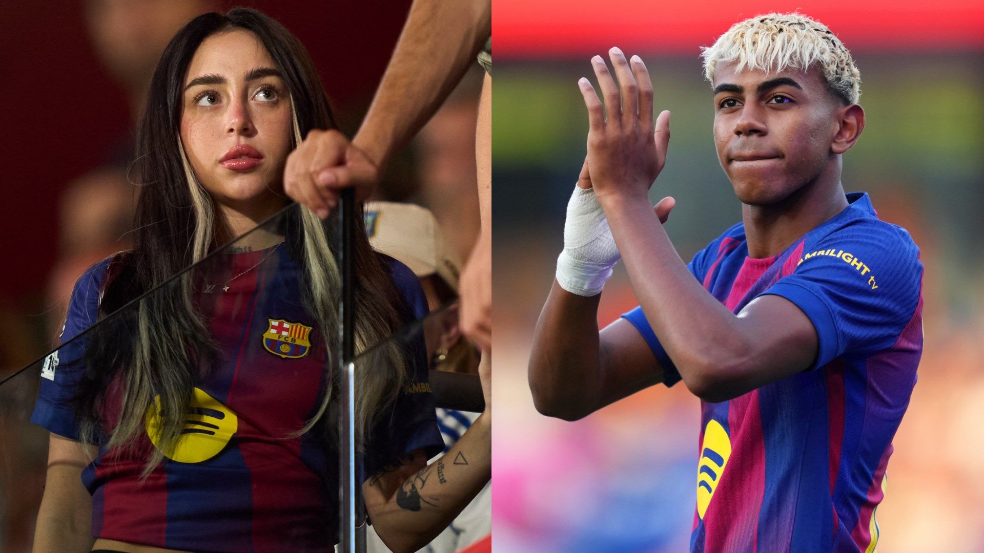 Nicki Nicole spotted wearing Lamine Yamal's No.10 Barcelona shirt after dropping in to watch ...
